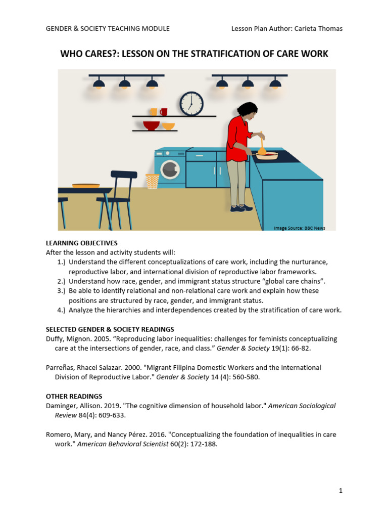Care Work Stratification Module | PDF | Social Stratification | Gender