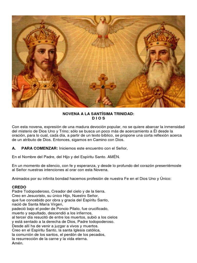 Novena a La Santísima Trinidad | PDF | Oración | Amor