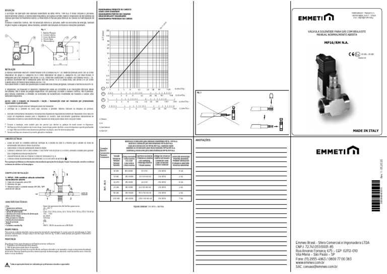 Manual Eletrovalvula Normalmente Aberta | PDF | Fonte de energia ...
