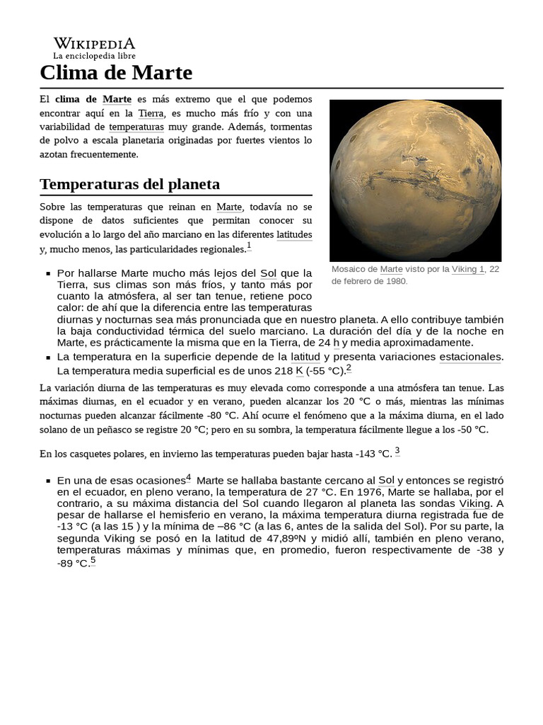 Clima de Marte | PDF | Ciencias fisicas | Planetas