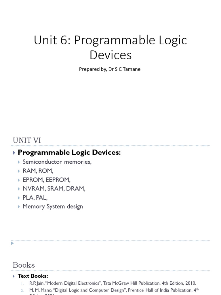 Unit 6 Programmable Logic Devices Pdf Random Access Memory Read Only Memory