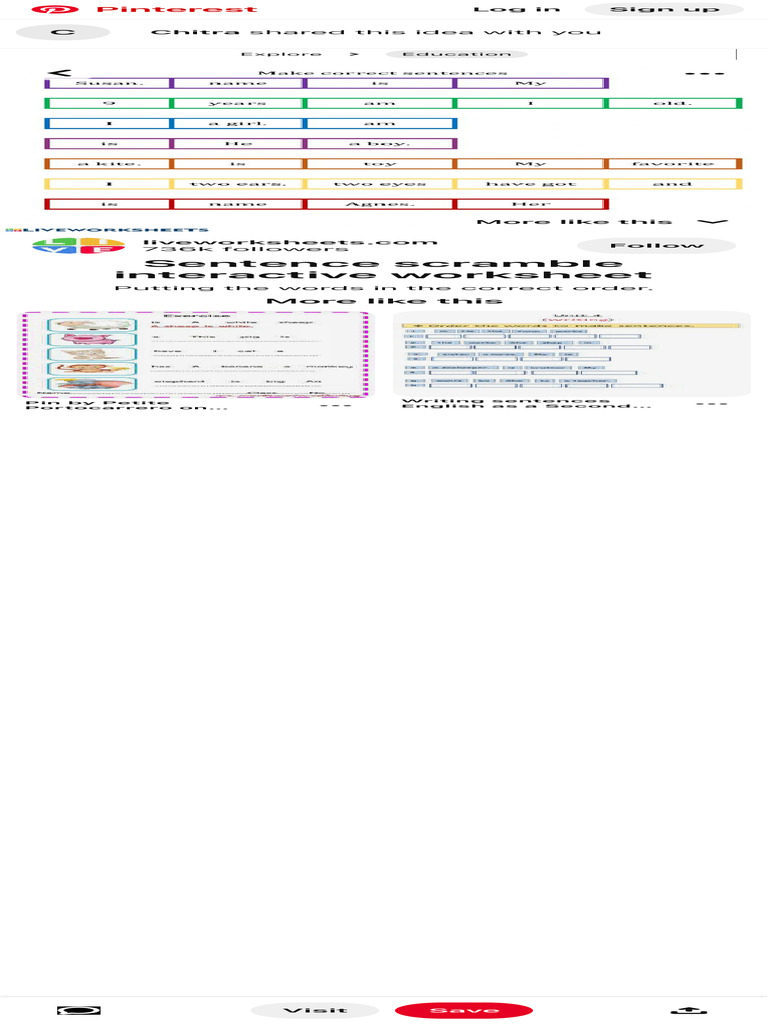 Interactive ESL Sentence Scramble Worksheet | PDF | Career & Growth ...