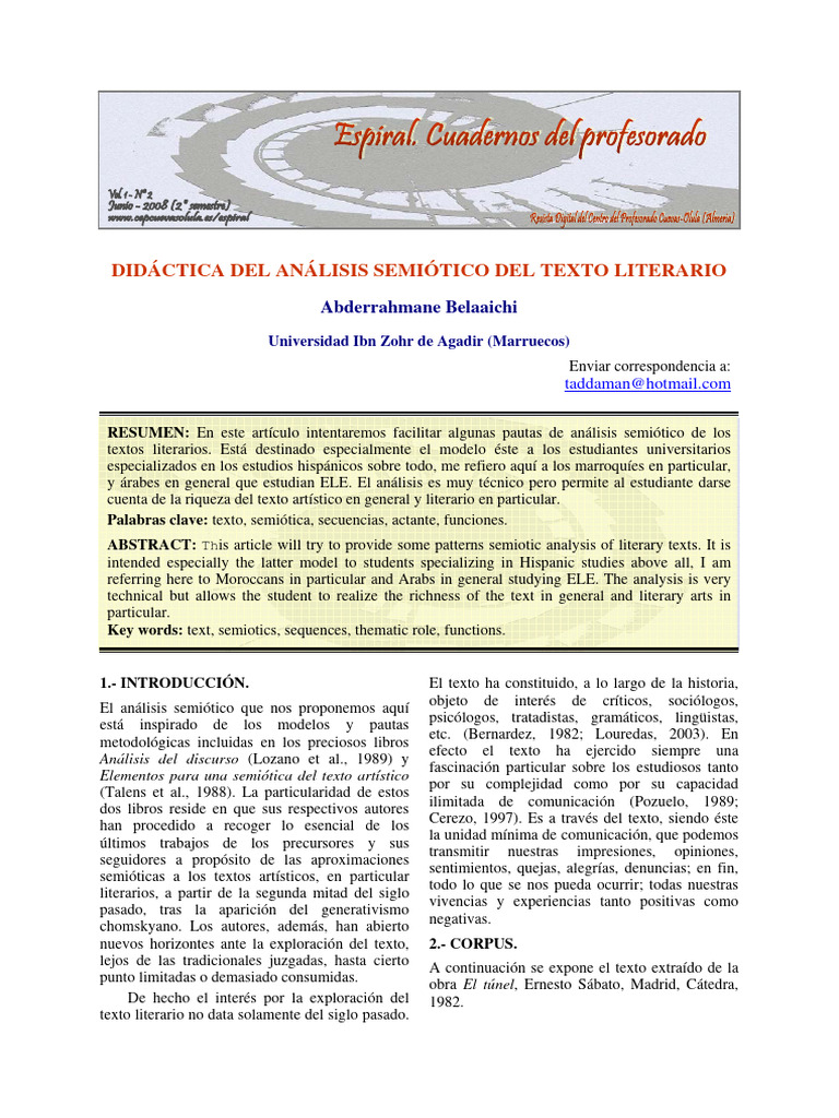 Análisis Semiótico en Textos Literarios | PDF | Narración | Semiótica