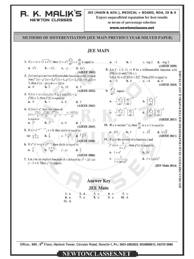23. METHODS OF DIFFERENTIATION | PDF