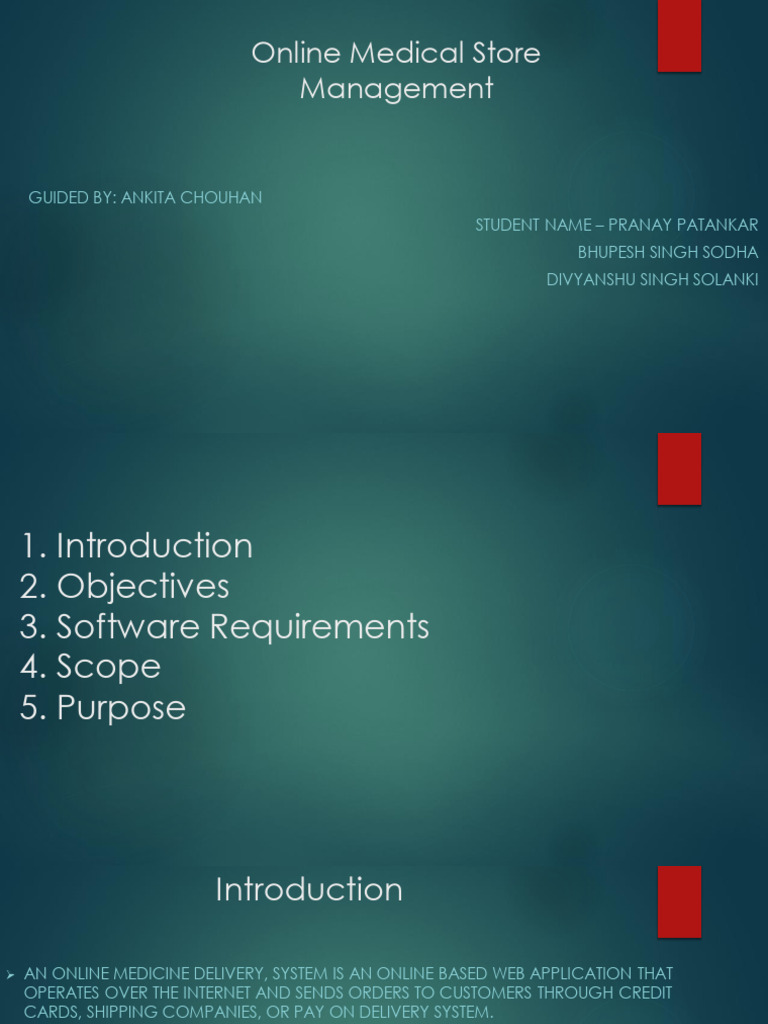 Online Medical Store Management | PDF | World Wide Web | Internet & Web