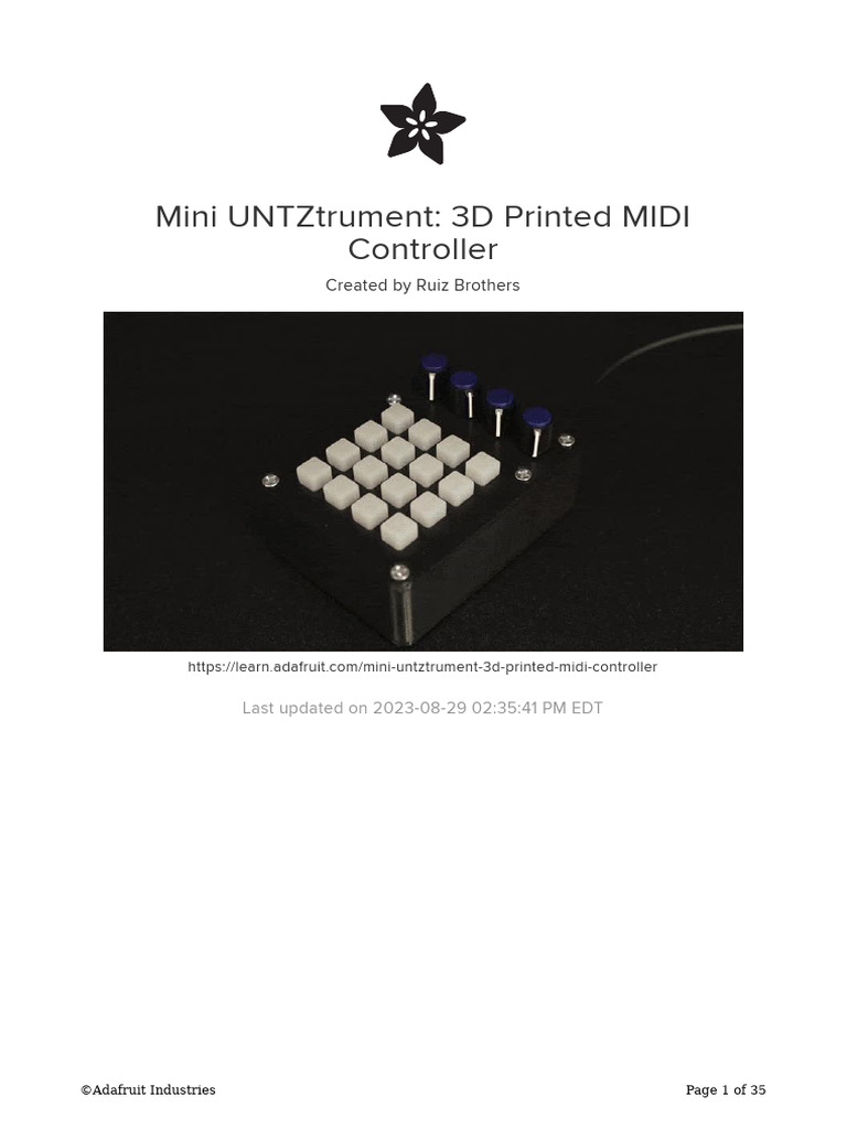 Mini Untztrument 3d Printed Midi Controller | PDF | Printed Circuit Board | Arduino