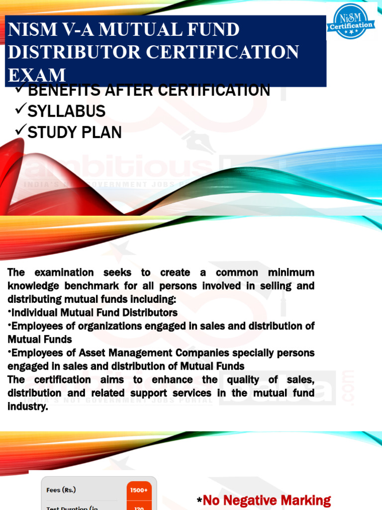 NISM VA Mutual Fund Distributors Certification | PDF | Investment Fund | Mutual Funds