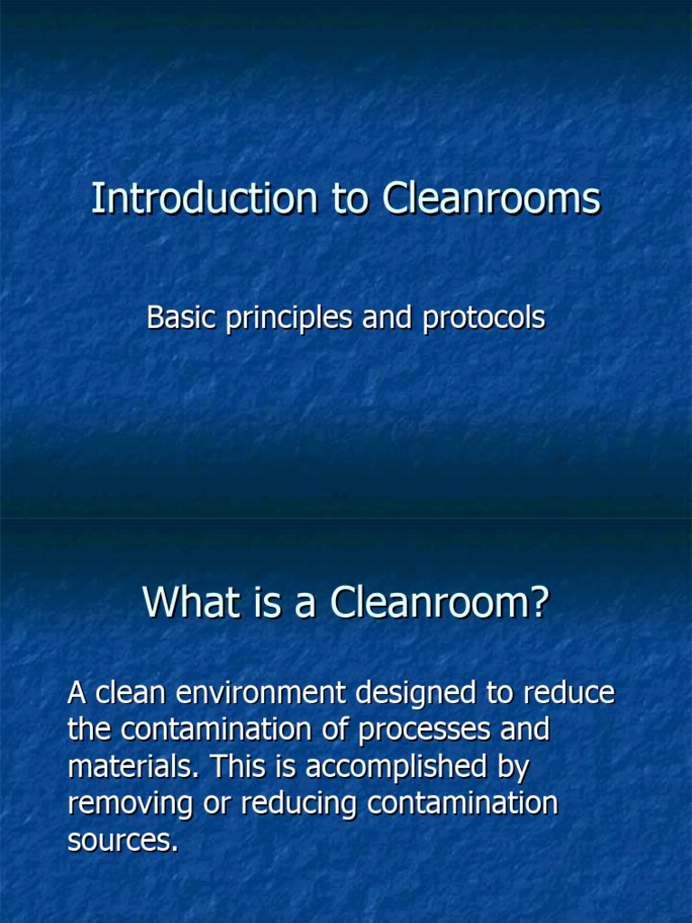Introductionto Cleanrooms | PDF | Wellness