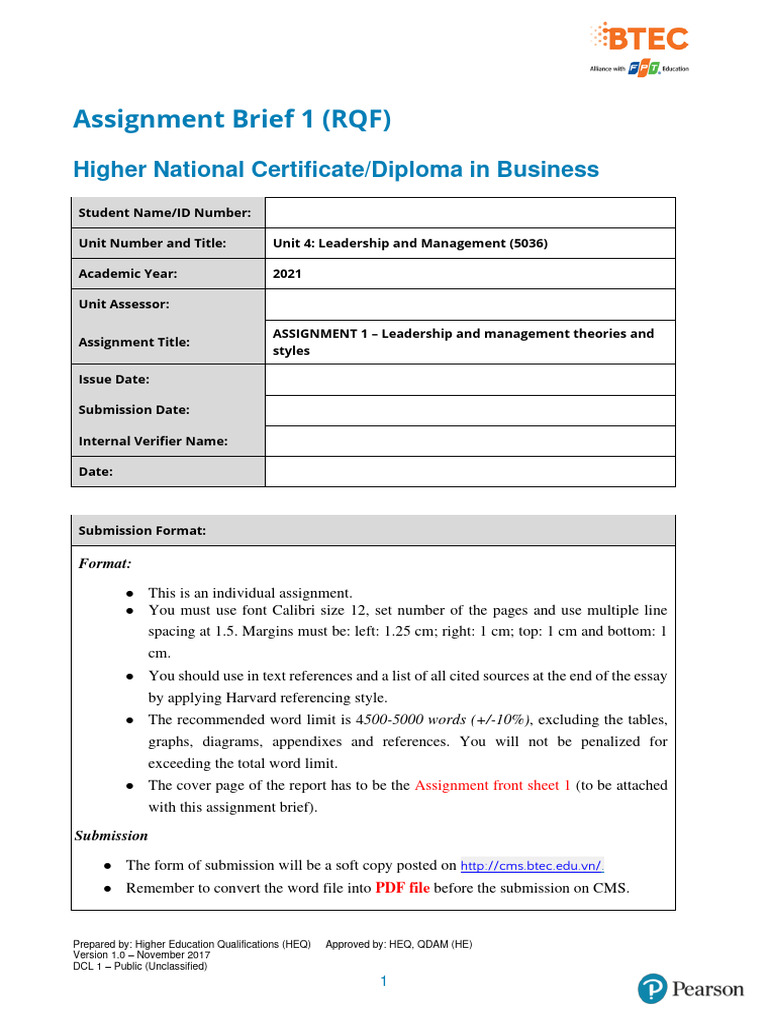 Unit 4 - 5036 - Assignment 1 Brief | PDF | Leadership | Cognition