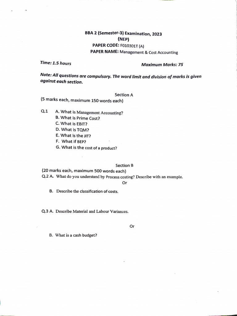 BBA 3rd Semester Exam Question Papers | PDF | Policy | Business Economics