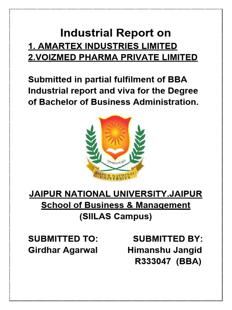 Industrial Report | PDF | Textiles | Grocery Store