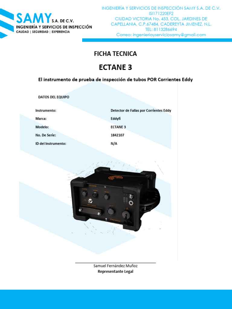 Inspección de Tubos con ECTANE 3 | PDF | Electrónica | Ingenieria Eléctrica