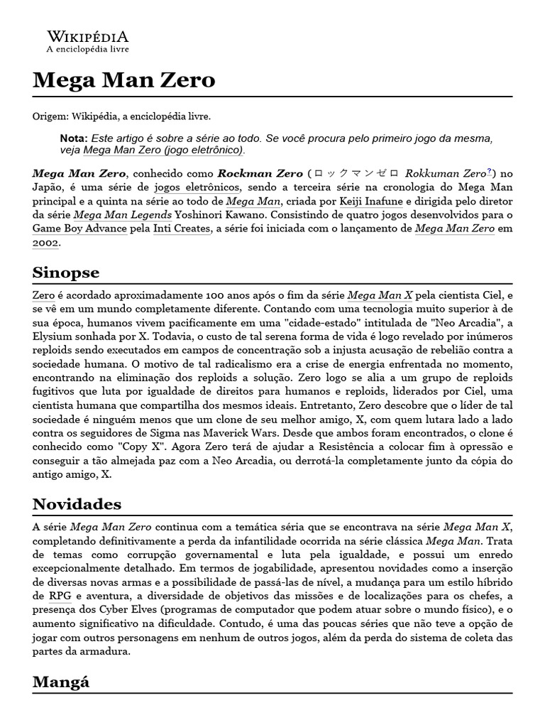Mega Man Zero | PDF | Jogos japoneses | Capcom
