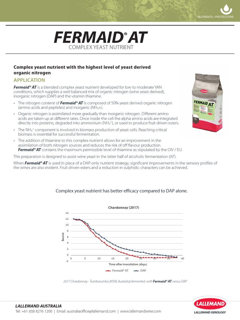 Winequip Datasheet FERMAID-AT | PDF | Biology | Chemistry