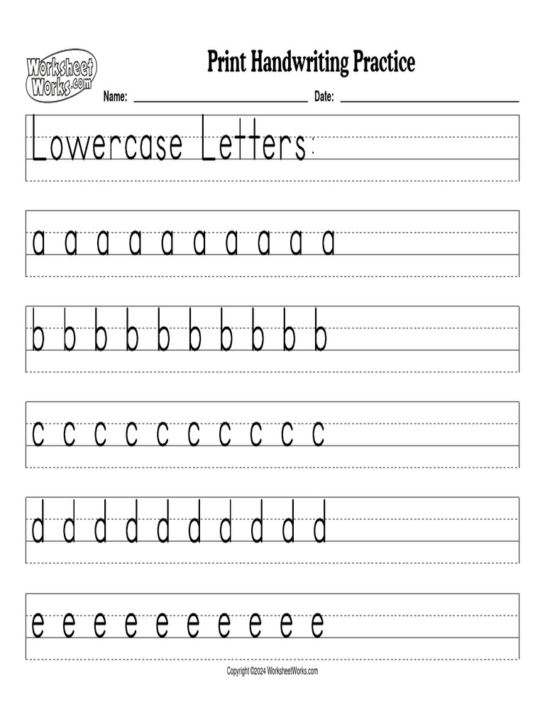 WorksheetWorks Print Handwriting Practice 1 | PDF