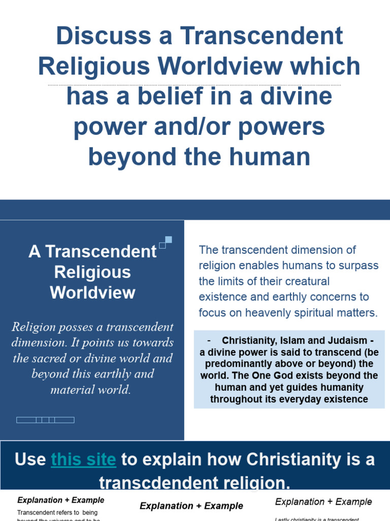 Transcendent vs. Immanent Worldviews | PDF | Transcendence (Religion) | God