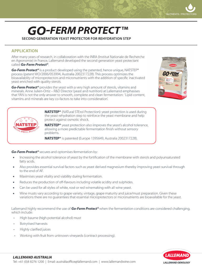 Go Ferm Protect | PDF | Fermentation In Winemaking | Yeast