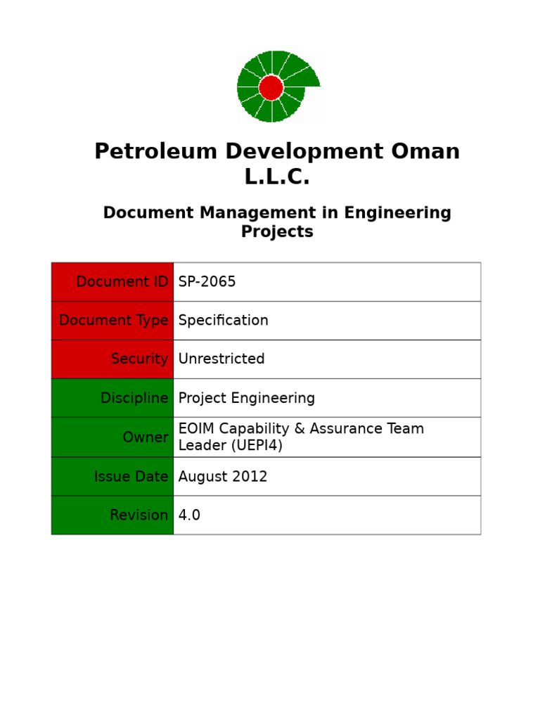 SP-2065 2012 Document Management For Projects | PDF | Specification ...