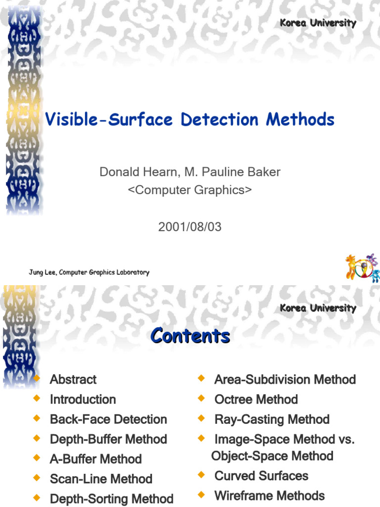 Visible Surface Detection Alg Pdf Algorithms Graphics