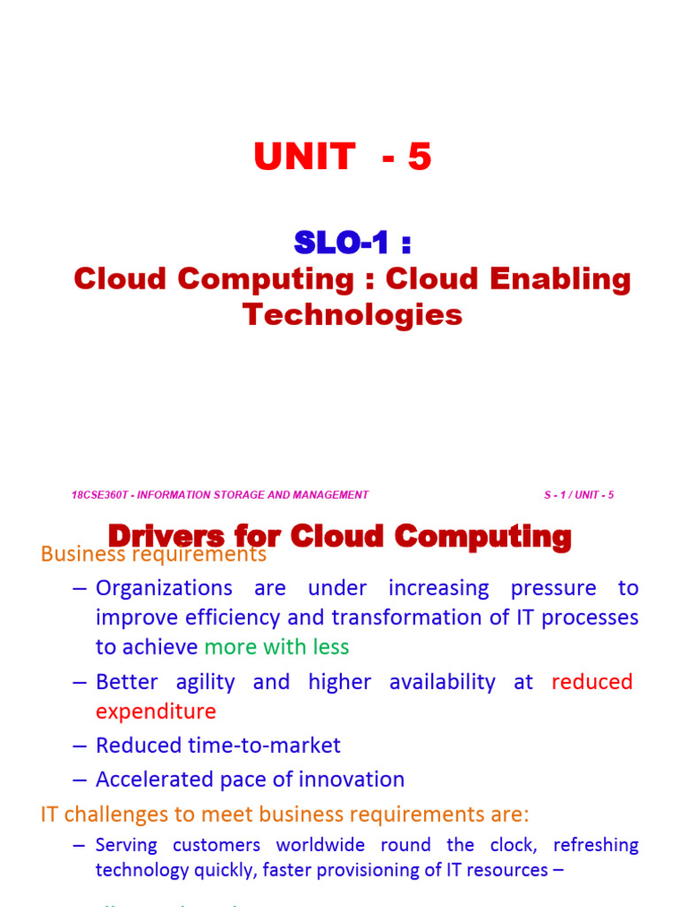 SRM Information storage and management unit 5 | PDF | Cloud Computing ...