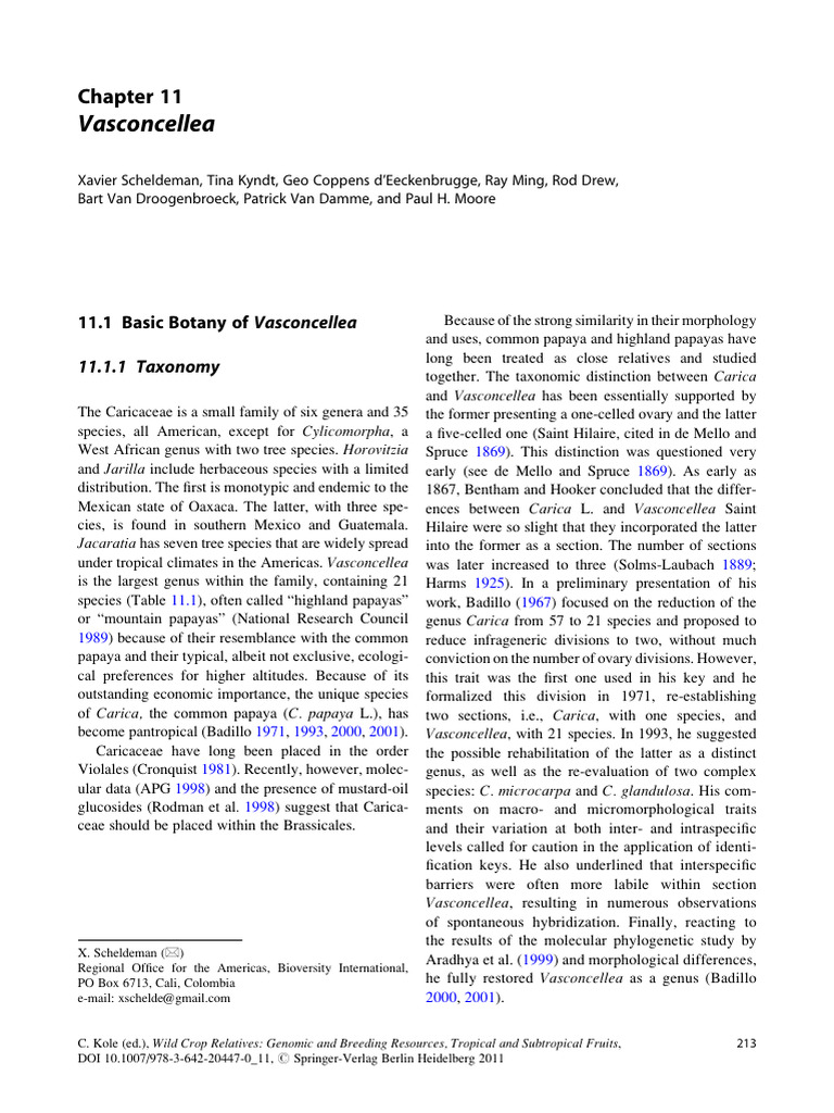 2011 - Scheldeman Et Al. - Vasconcellea | PDF | Flowers | Plants