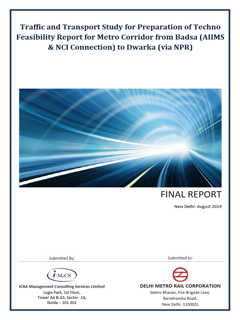 DMRC Dwarka Badsa Final Report | Download Free PDF | Transport