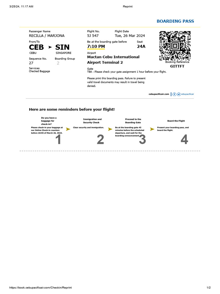 Boarding-Pass-CEB-to-SIN | PDF | Airlines | Transport
