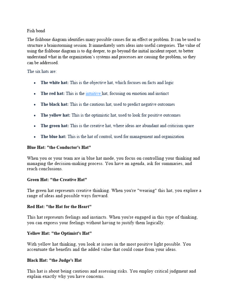 Fish Bond | PDF | Goal | Thought