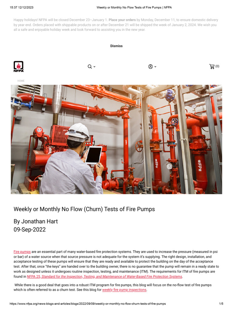 Weekly or Monthly No Flow (Churn) Tests of Fire Pumps | PDF | Pump ...