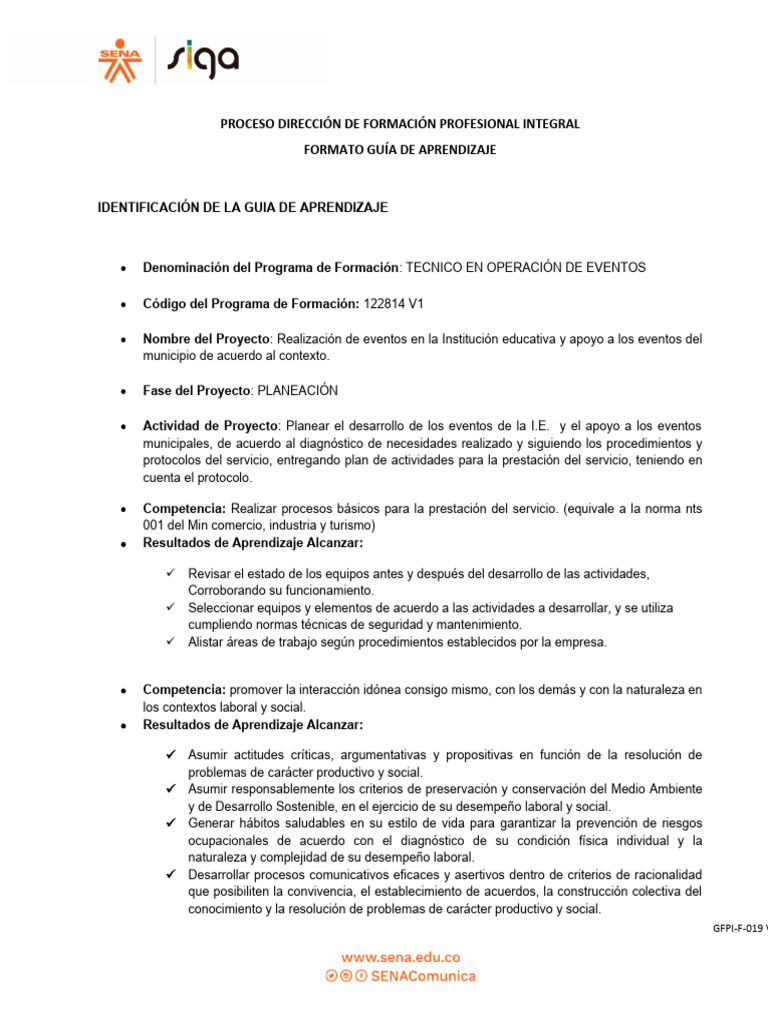 Gfpi-F-019 - Guia - de - Aprendizaje Planeación | PDF | Planificación | Business