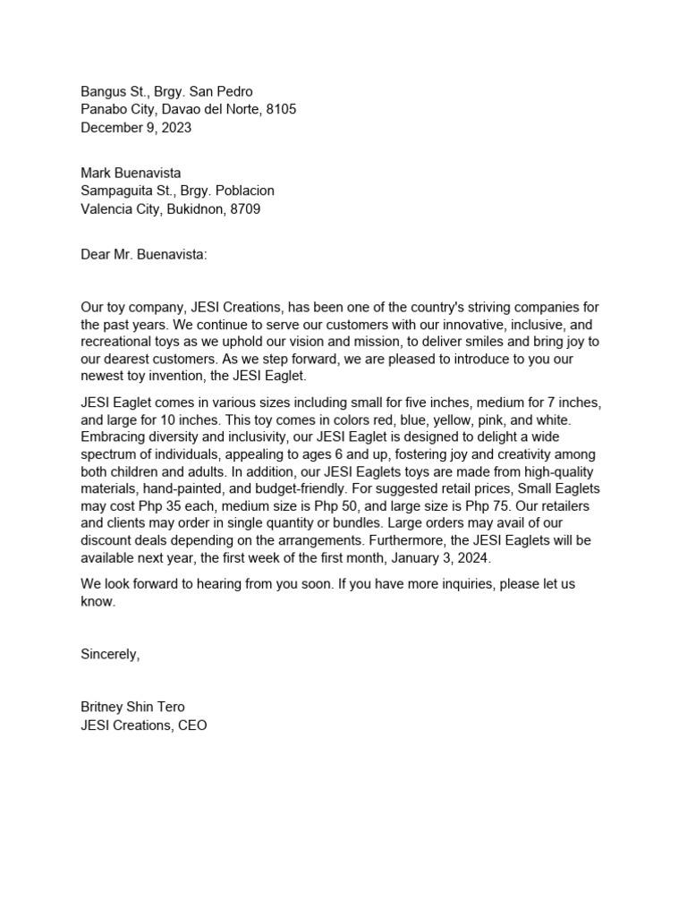 Business Letter | PDF