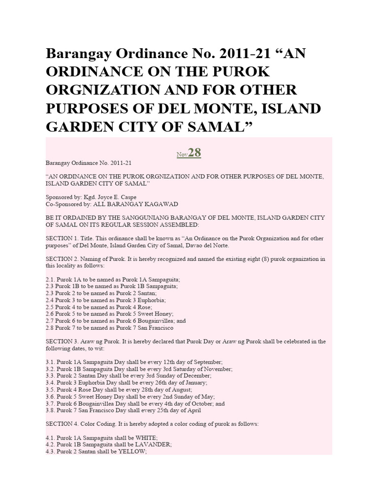 Purok System of The Philippines | PDF | Government