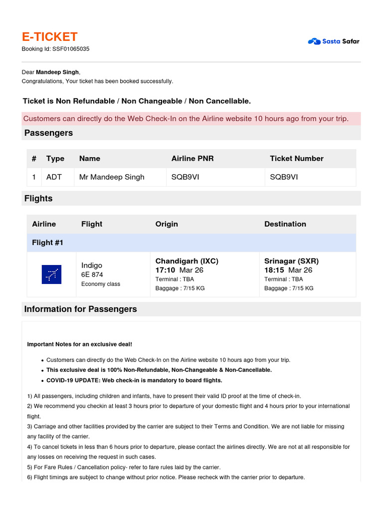 Ticket | PDF | Airlines | Aviation