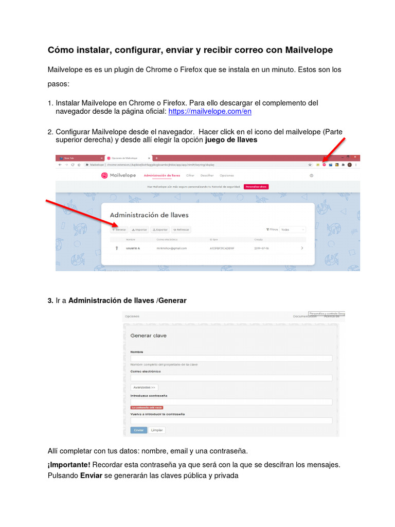 Cómo Instalar y Configurar Mailvelope | PDF | Informática