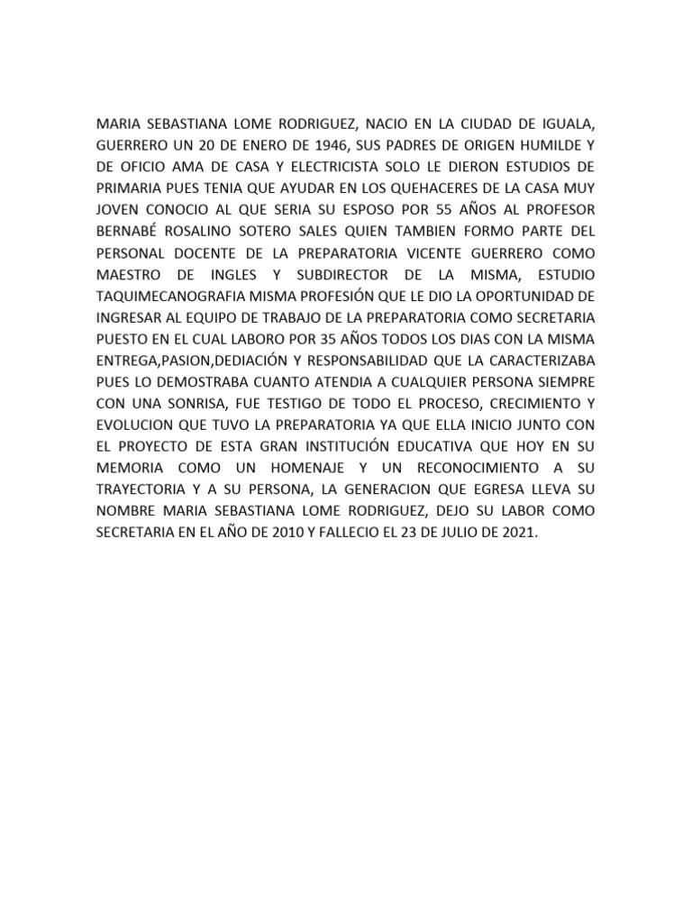 Maria Sebastiana Lome Rodriguez | PDF
