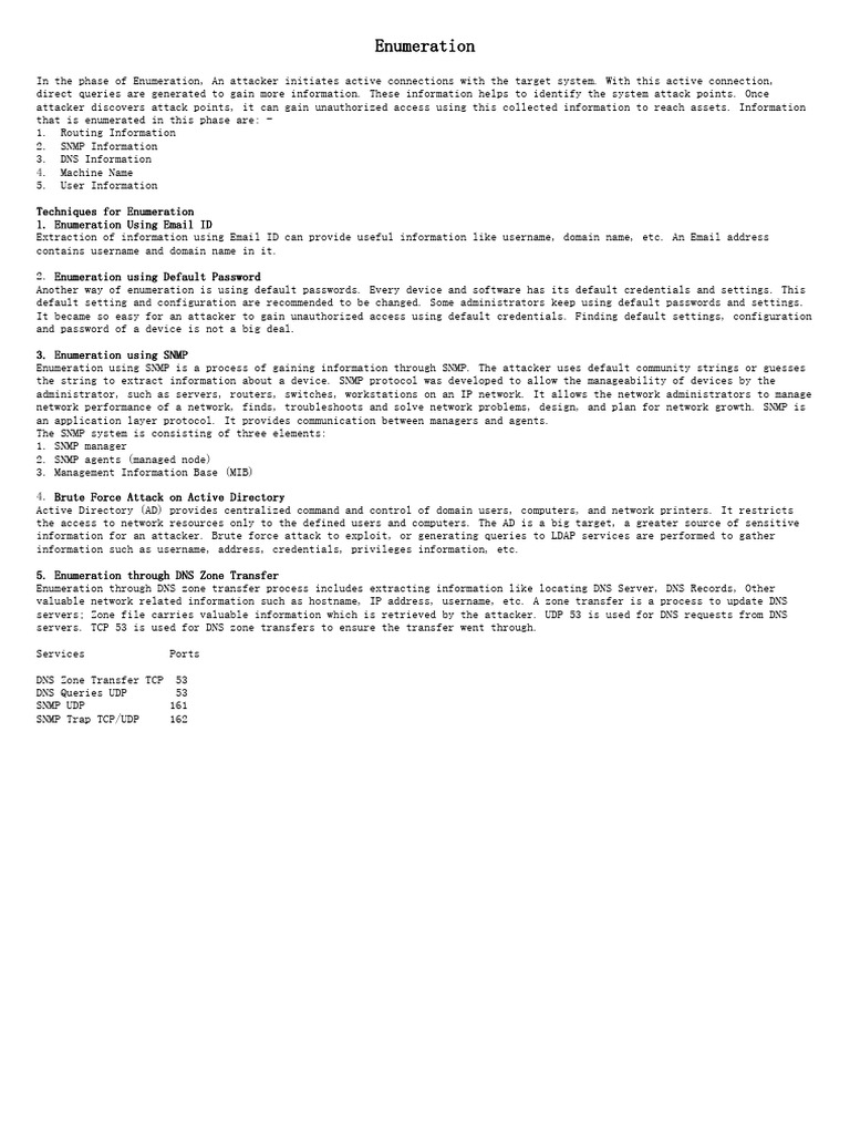 Enumeration Pdf Domain Name System Computer Network