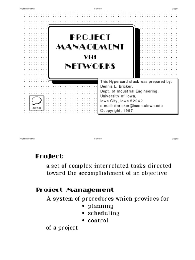 Project Networks Pdf 