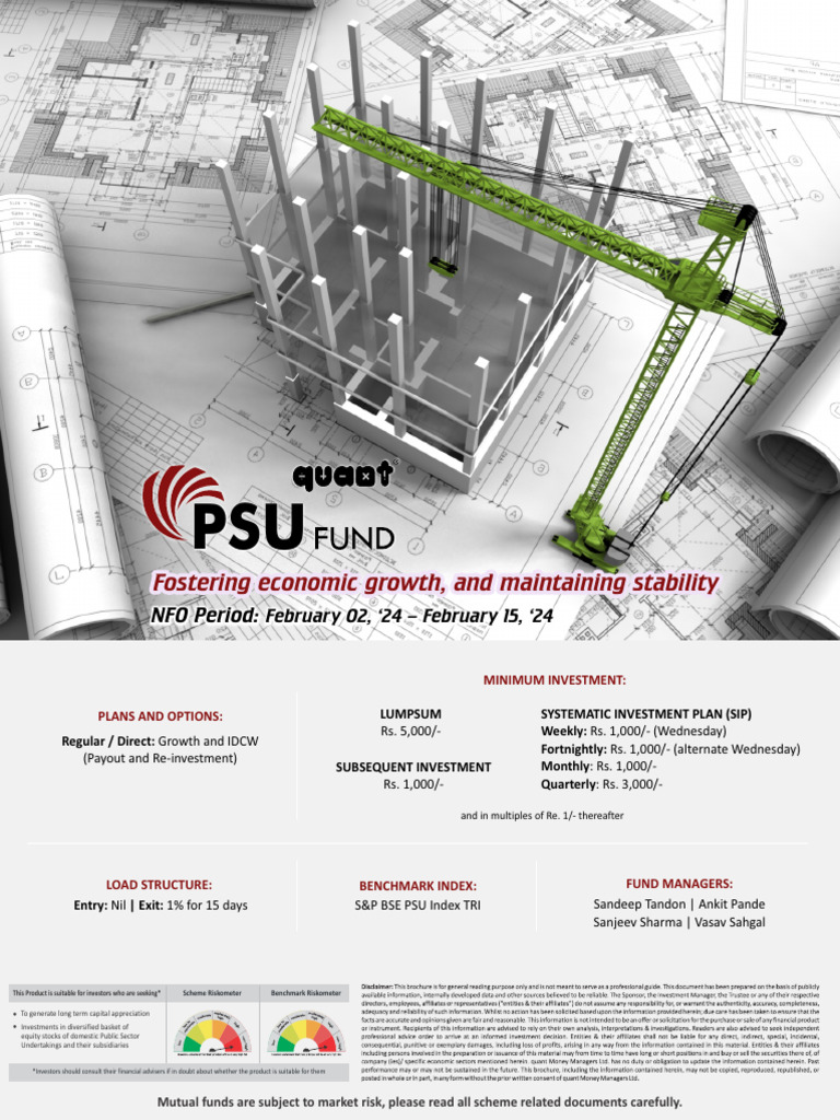 Quant PSU Fund NFO Overview | PDF | Investing | Investment Management