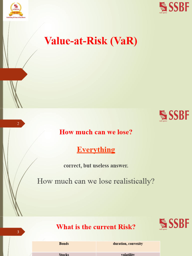 Chapter 4 - Value at Risk | PDF | Value At Risk | Greeks (Finance)