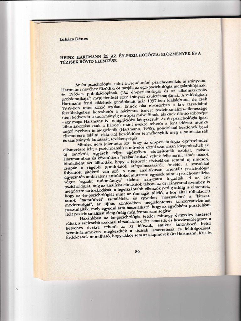 Lukács Dénes - Heinz Hartmann És Az Én-Pszichológia 87-107 | PDF