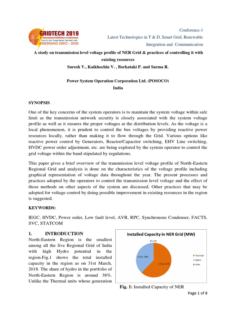 A Study On Transmission Level Voltage Profile of NER Grid and Practices of Controlling It With ...