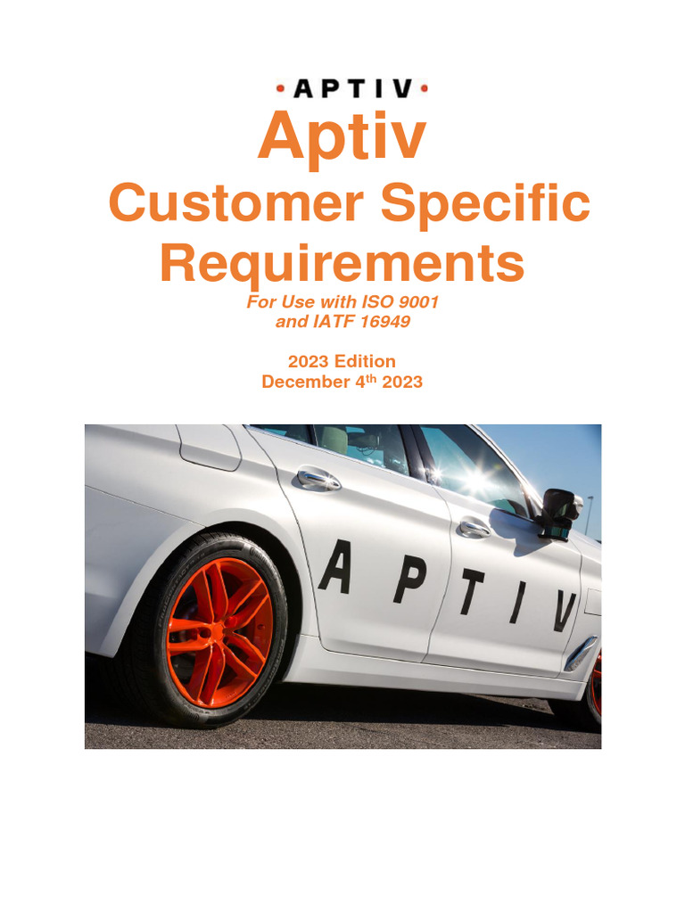 Aptiv Customer Specific Requirements 2023 | PDF | Supply Chain ...