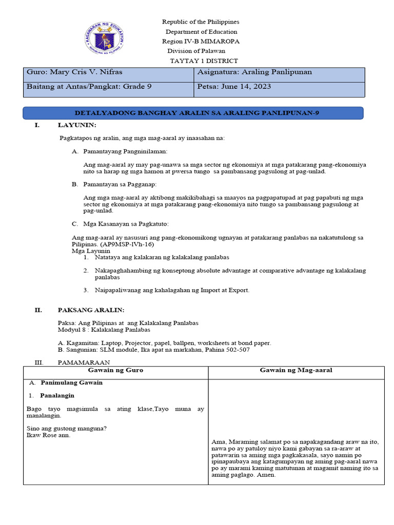 Lesson Plan For Final Demo | PDF