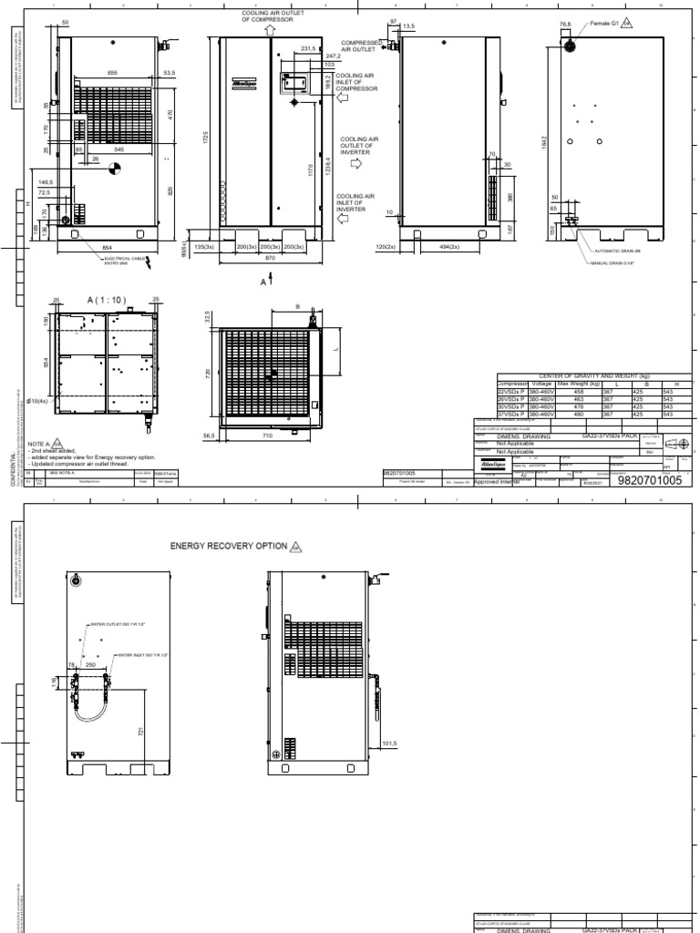 Dimension Drawing GA 30 VSDs P 380-460V Metric 9820701005 Ed04 | PDF ...