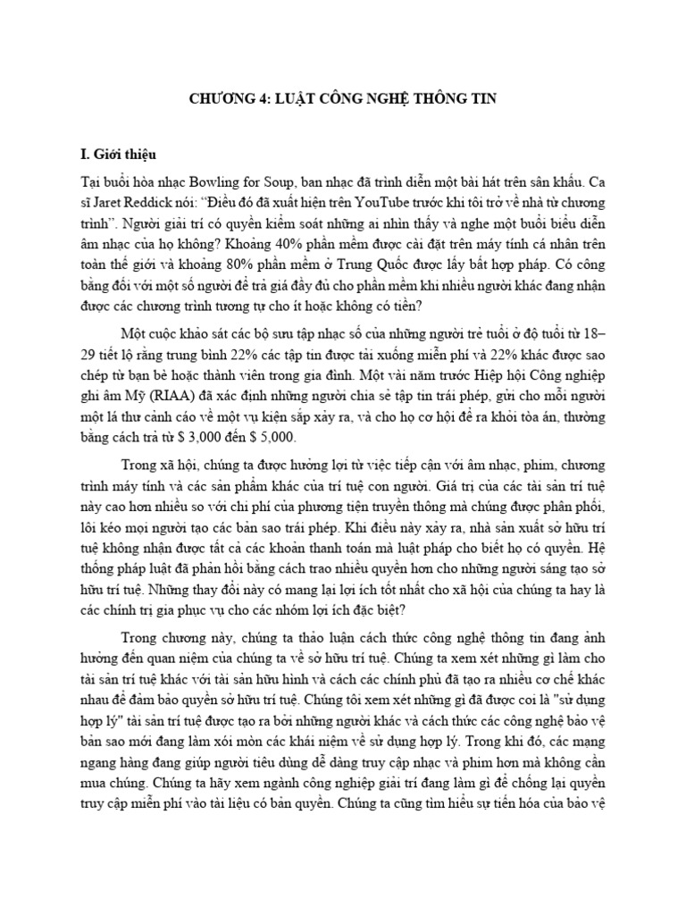 Chuong 4 - So Huu Tri Tue Va Luat CNTT | PDF