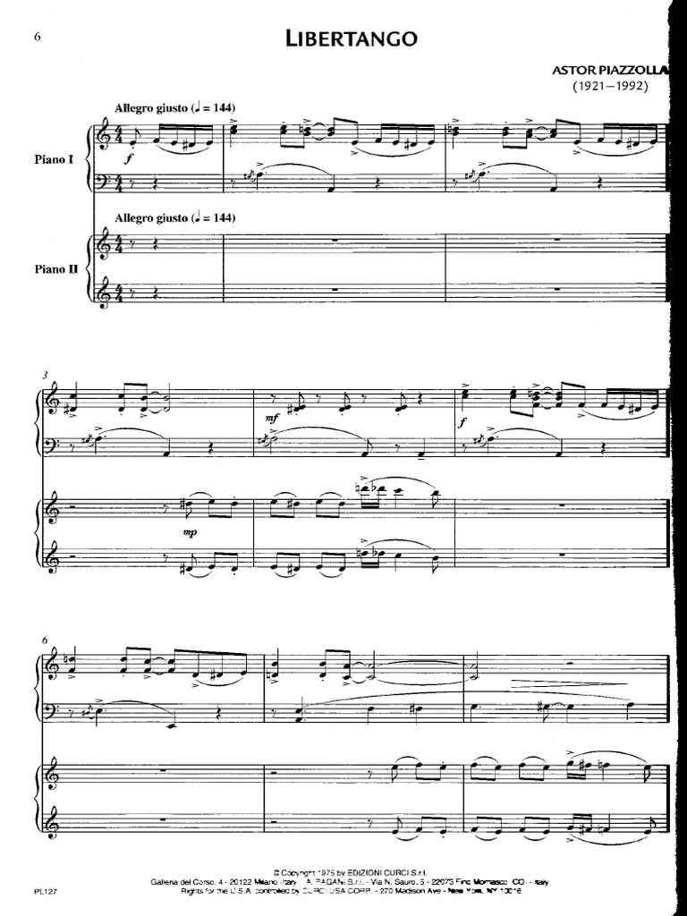 Libertango - 2 Pianos | PDF