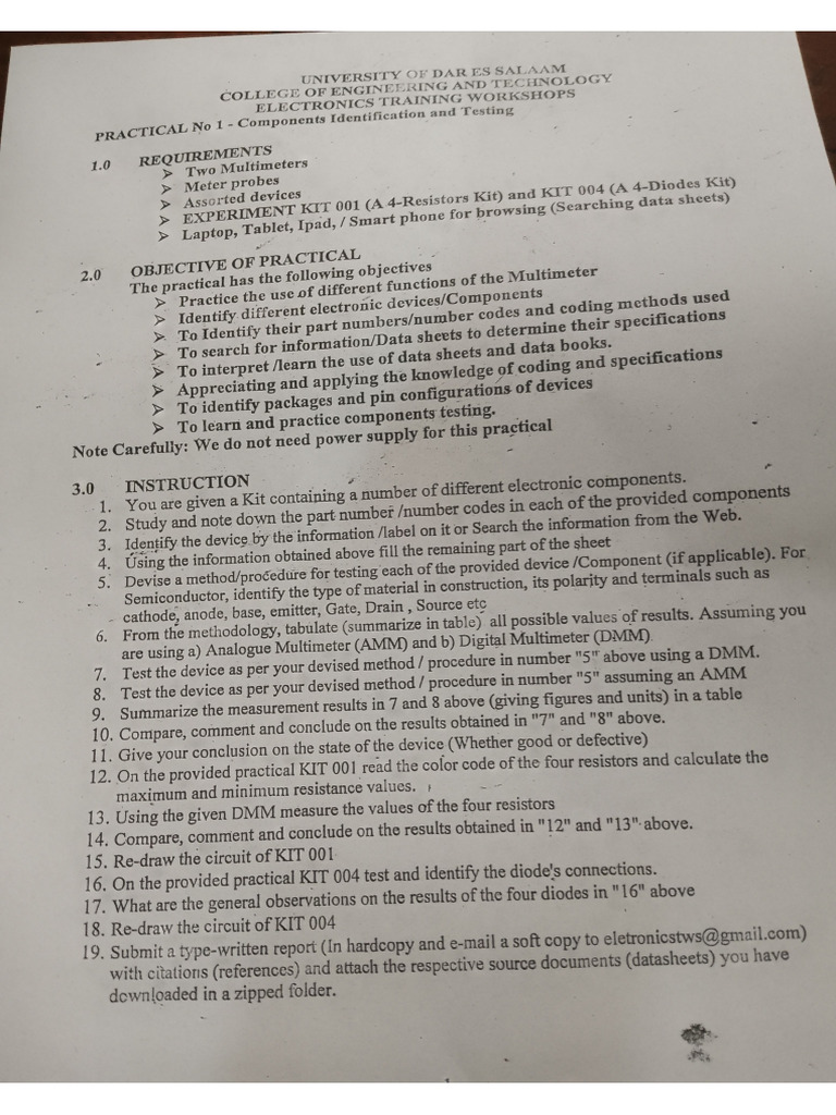 Practical 1 - Workshop Training | PDF