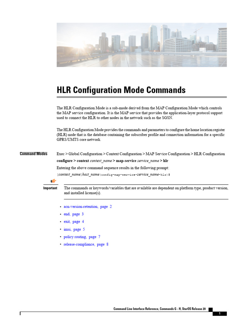 HLR Configuration Mode Commands | PDF | Mobile Telecommunications ...