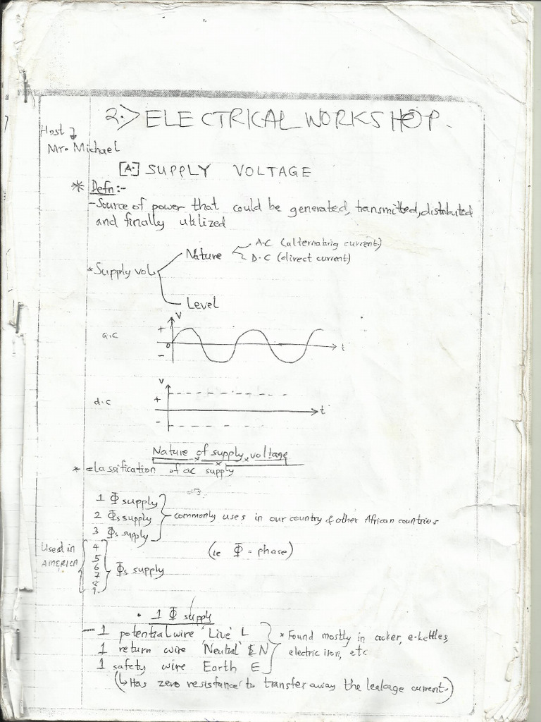 Electrical W SH Notes 1 | PDF