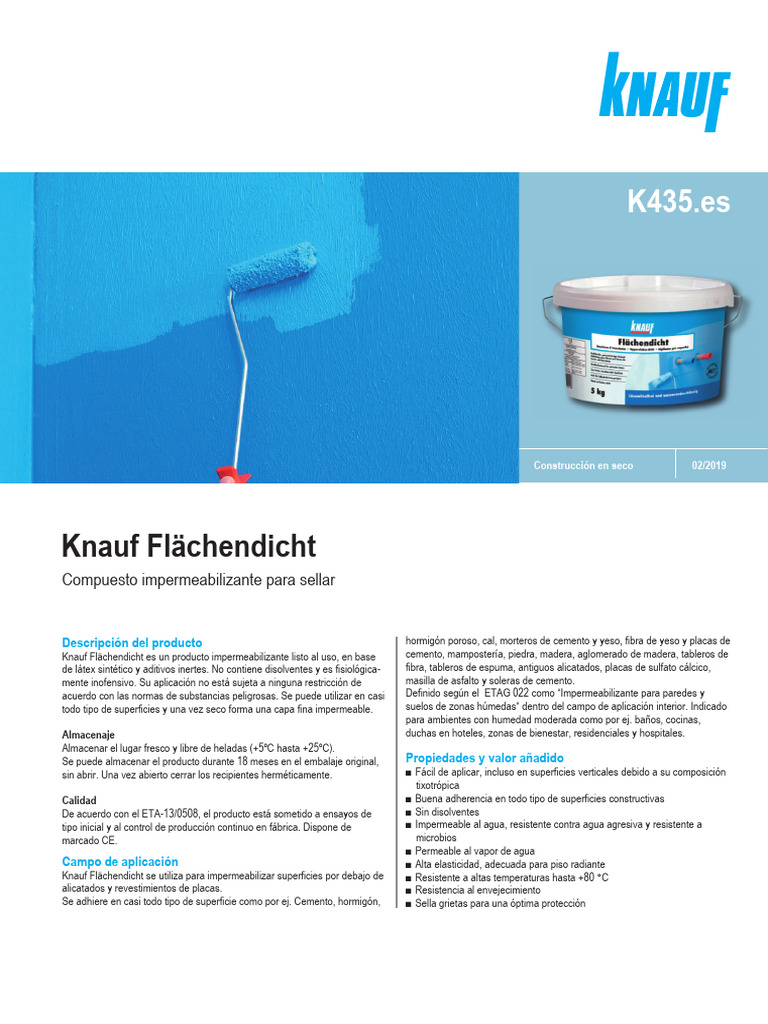 K435_es_Flachendicht-2019-02 | PDF | Hormigón | Cemento